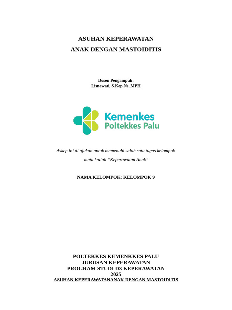 Asuhan Keperawatan Anak Mastoiditis | PDF