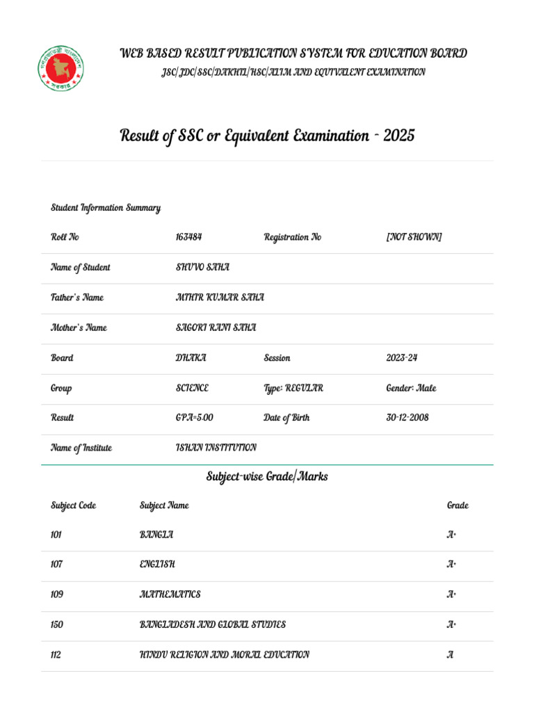 Web Based Result Publication System for Education Board | PDF