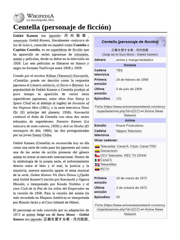 Capitán Centella: Héroe japonés clásico | PDF