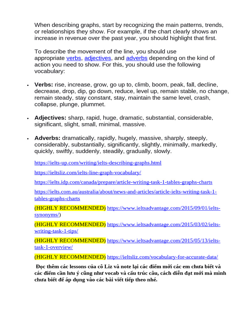 Describing Graphs: Key Vocabulary Guide | PDF