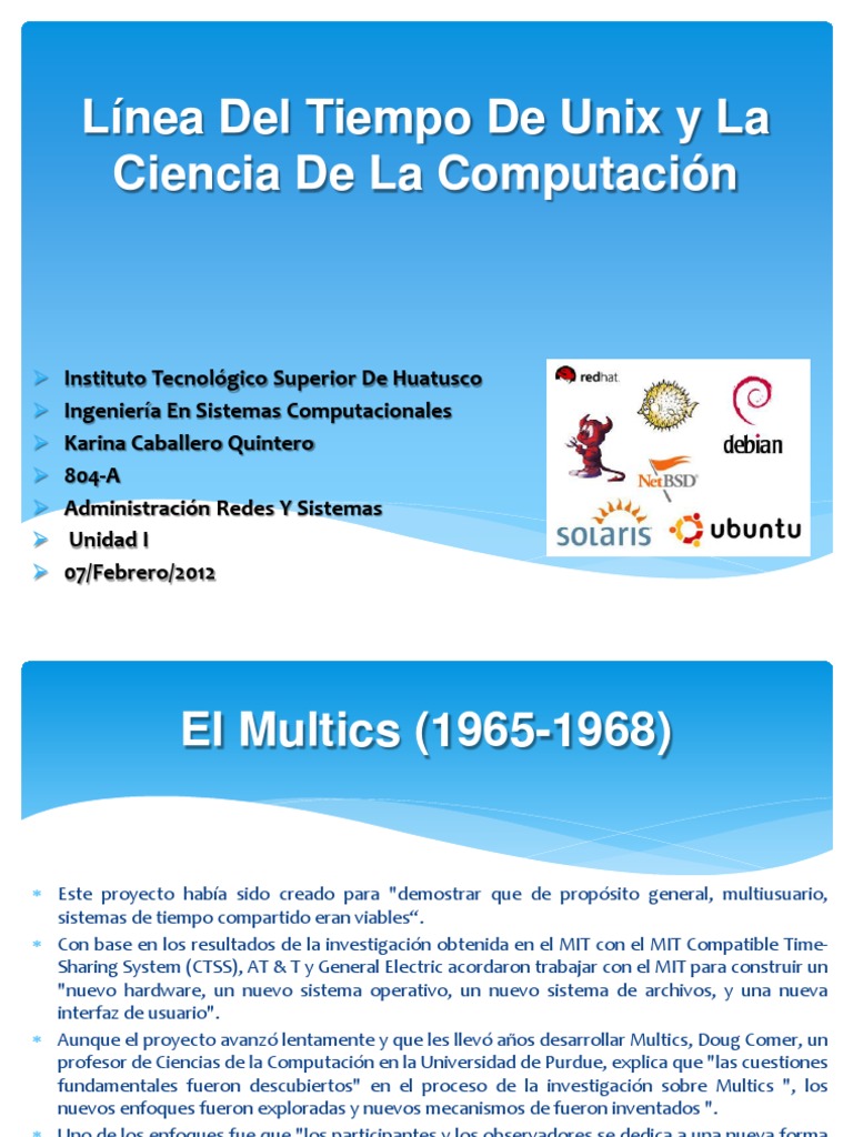 La evolución de Unix y su impacto en la ciencia de la computación | PDF ...