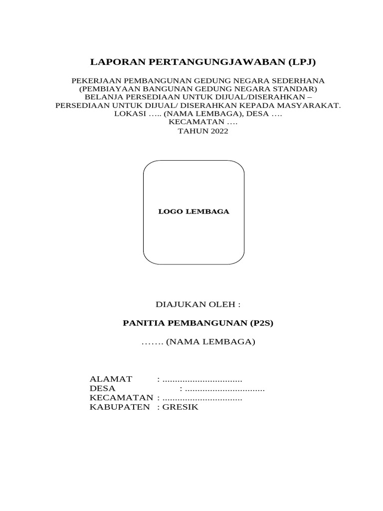 Format Laporan Akhir SPJ Pokir 2022 | PDF