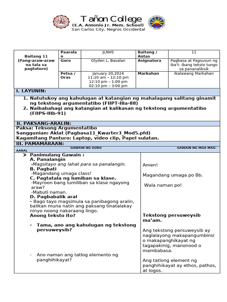 Glyden Lesson Plan | PDF