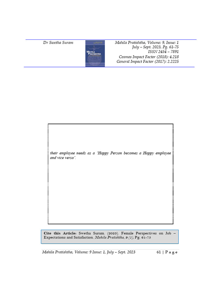 2023_Mahila Prathishta-Female Perspectives-job Satisfaction-Swetha ...