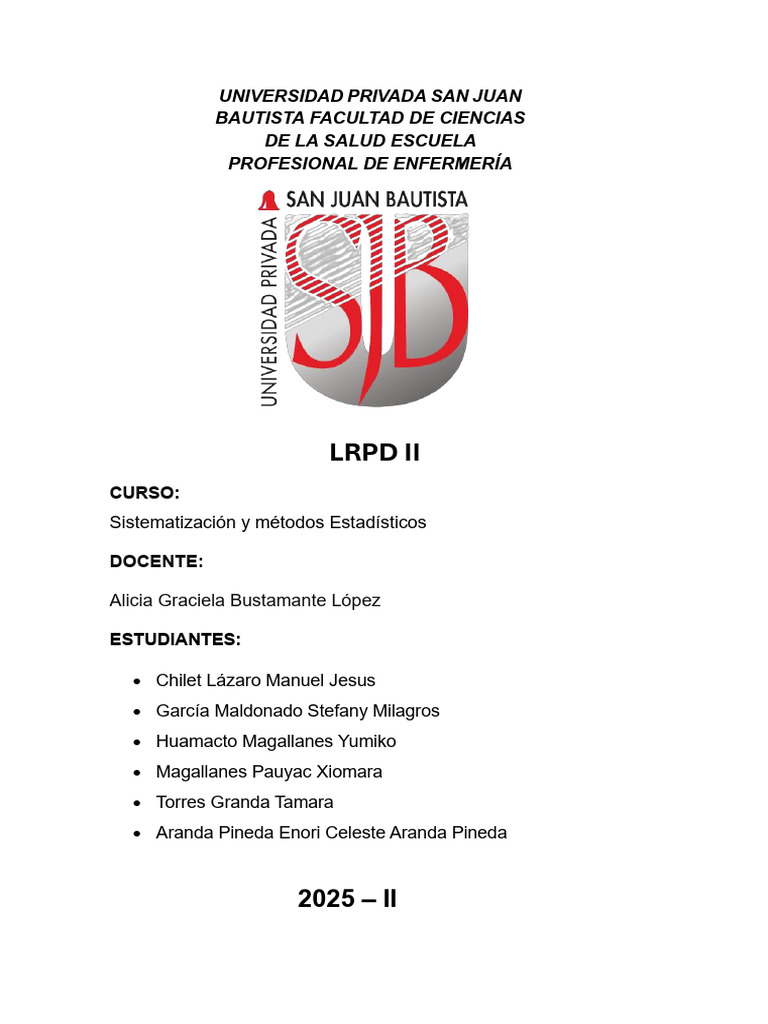 LRPD Ii Estadistica | PDF | Anemia | Estadísticas