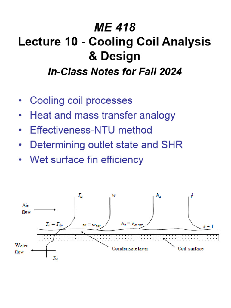 ME 418 Cooling Coil Analysis and Design Annotated | PDF | Heat Transfer ...