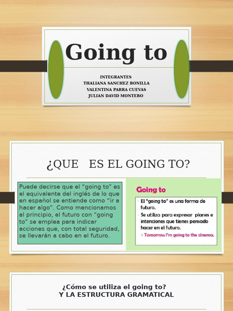 Going To | PDF | Verbo | Relaciones sintácticas