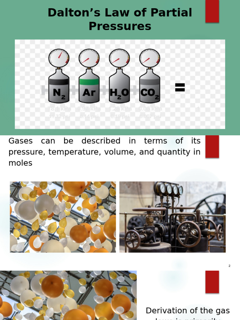 11.1 Daltons Law of Partial Pressure | PDF | Gases | Pressure