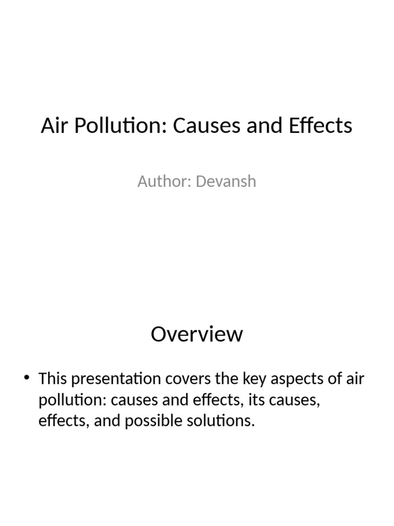 Environment Pollution 2 Air Pollution Causes and Effects | PDF