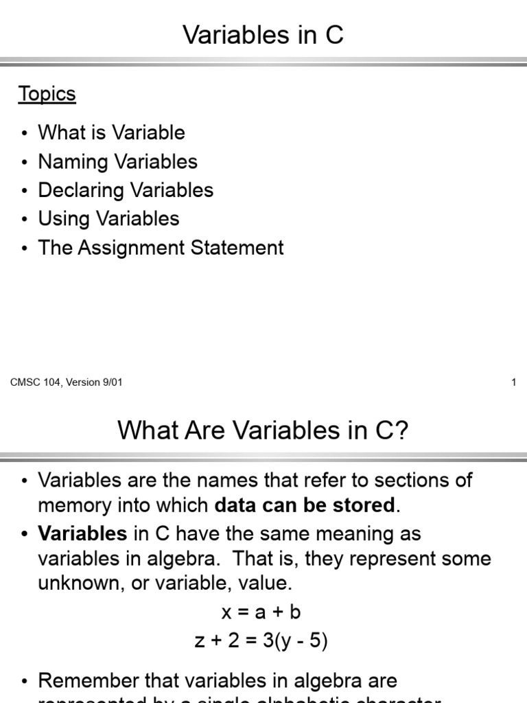 Lecture-2.1-C Variables and Data Type | PDF | Integer (Computer Science ...