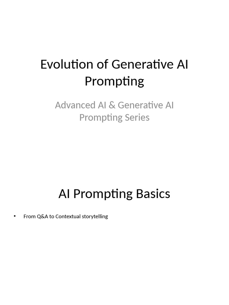 Evolution of Generative AI Prompting | PDF