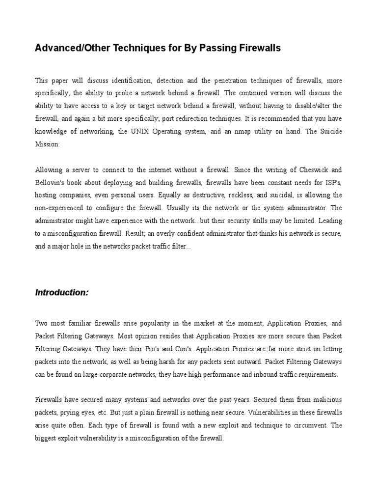 Bypass Firewalls | PDF | Firewall (Computing) | Transmission Control Protocol