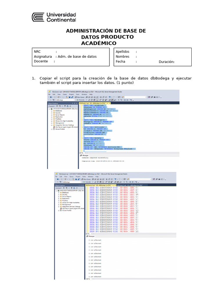 07 Producto Académico - DBA - 2025 | PDF | Bases de datos | Software de gestión de datos