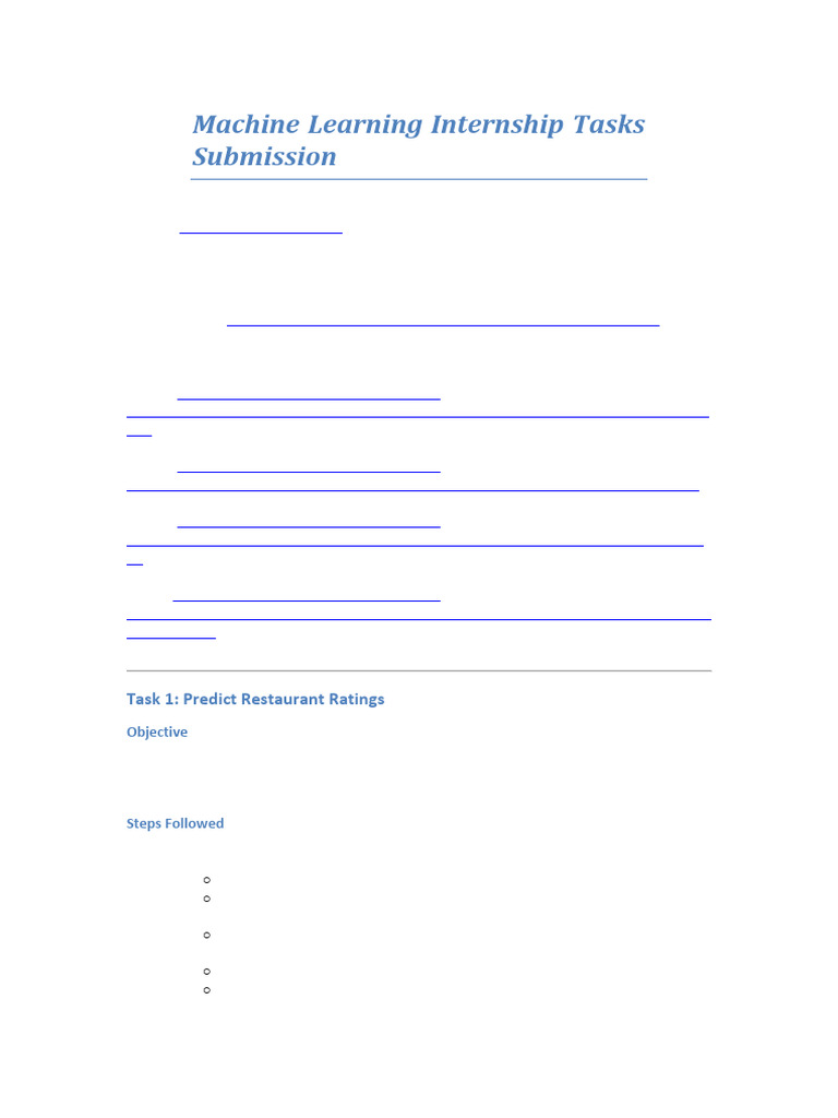 Machine Learning Internship Tasks Submission-2 | PDF | Machine Learning | Regression Analysis