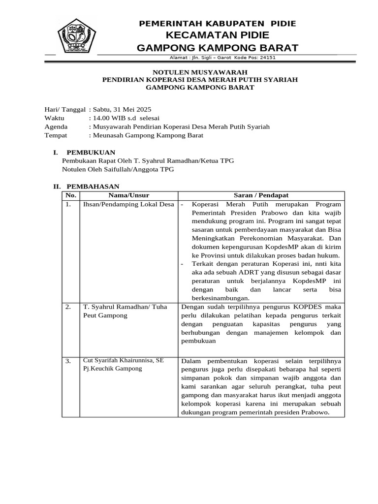 Format Dokumen Pengurus Dan Pengawas | PDF