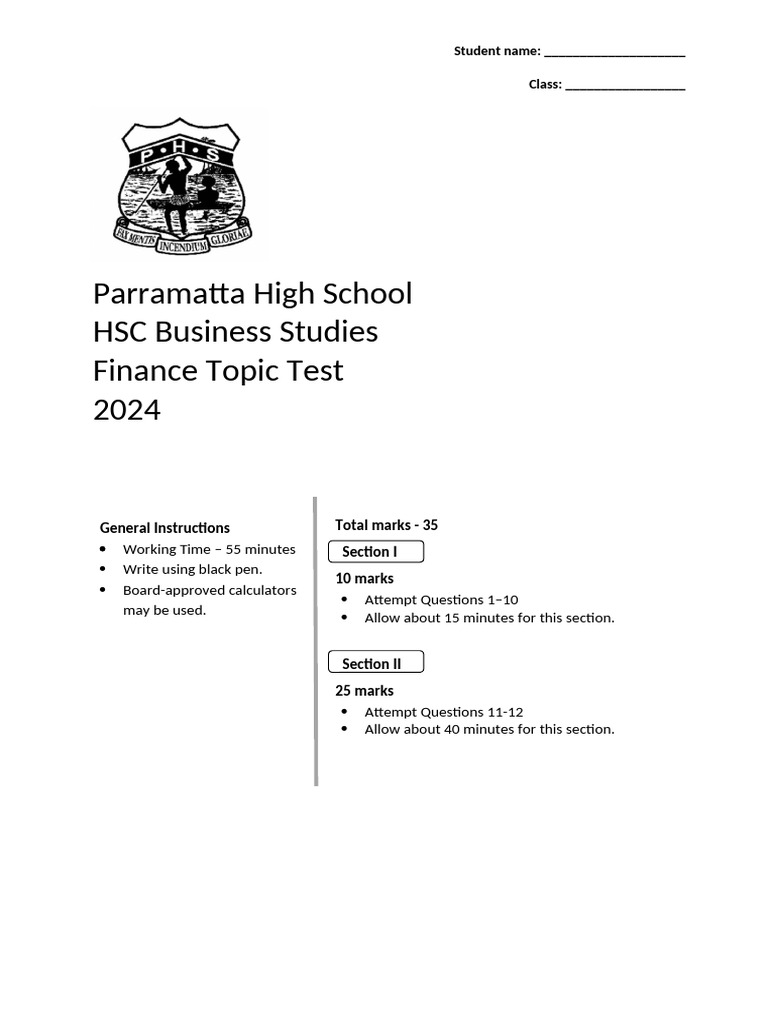 Finance Topic Test 2024 | PDF | Debits And Credits | Equity (Finance)