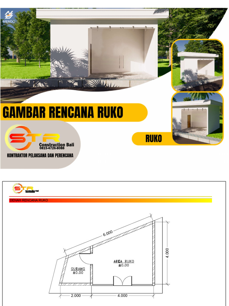 Gambar Rencana Ruko 1 Unit 001 | PDF
