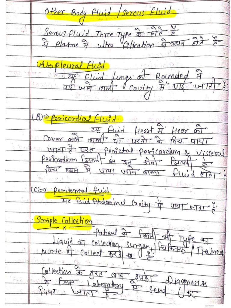 Other Body Fluid Pathology Chapter by Rajasthan Medical and Paramedical ...