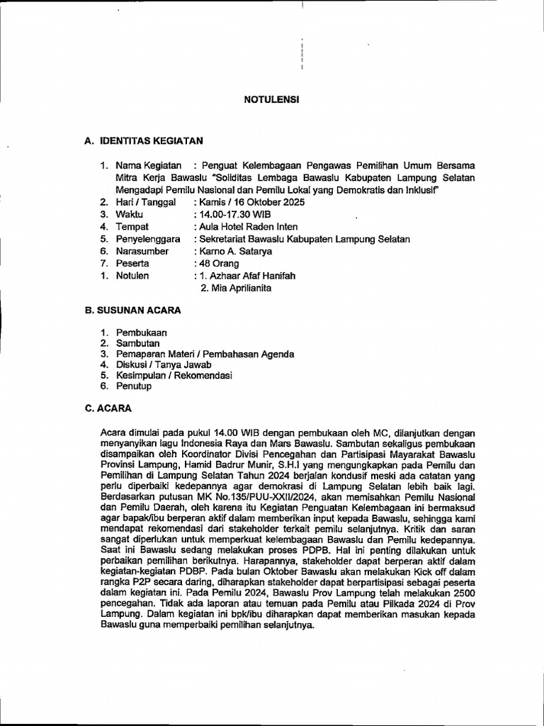 Notulensi | PDF