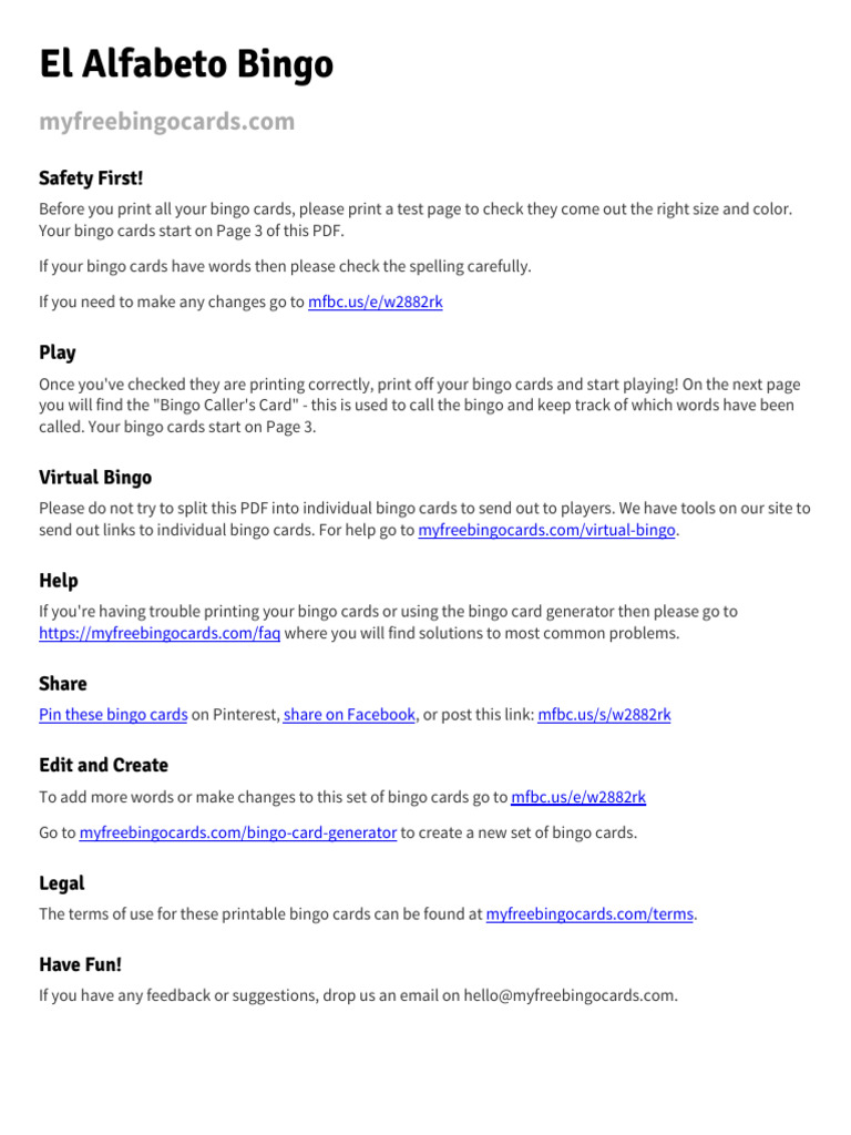 Spanish - El - Alfabeto - Bingo - Activity | PDF | Play (Activity) | Gaming