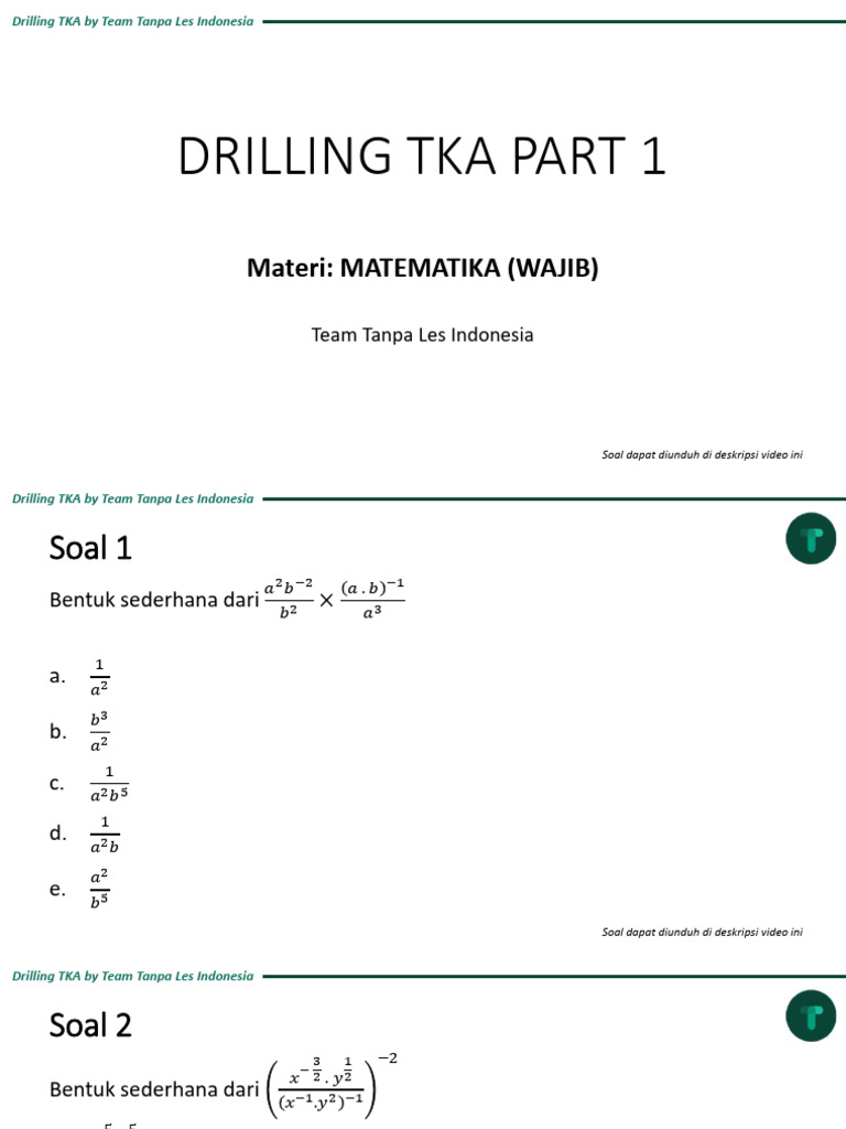 MTK 01 - Drilling Tka MTK Wajib | PDF