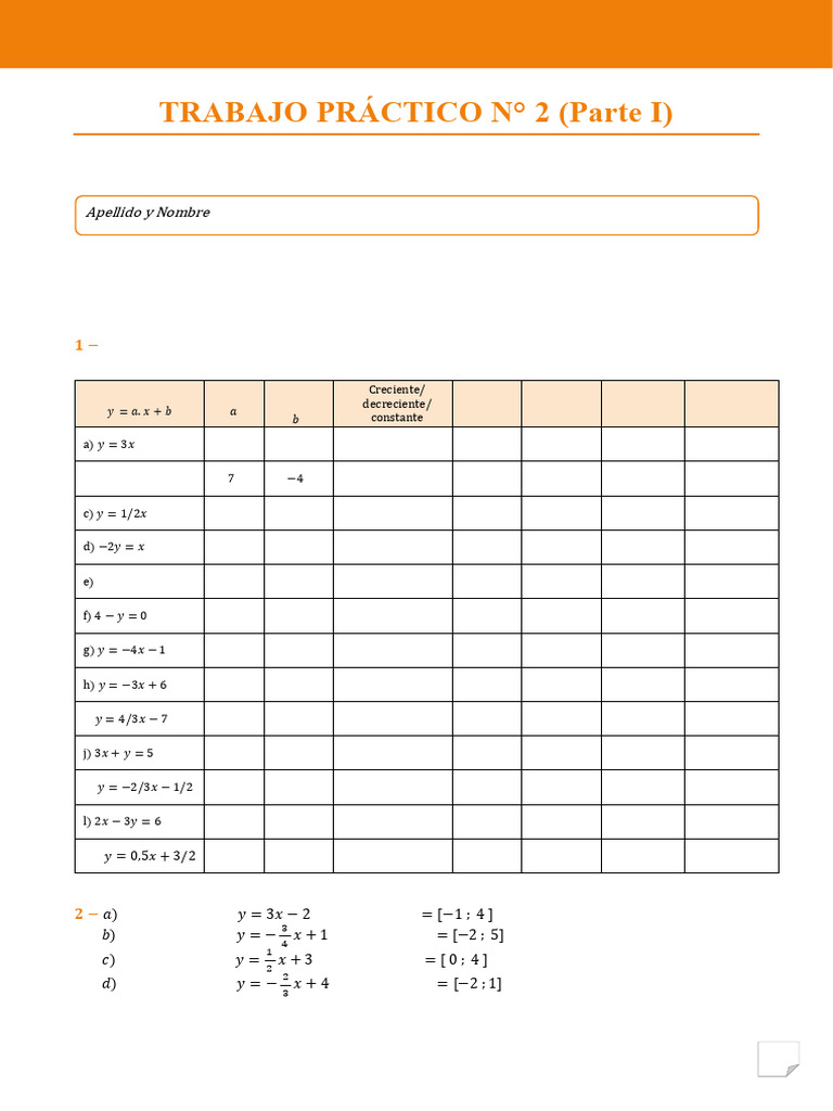 TP N-2 - Funci-N Lineal (Parte I) - 2024 | PDF | Pendiente | Línea (geometría)