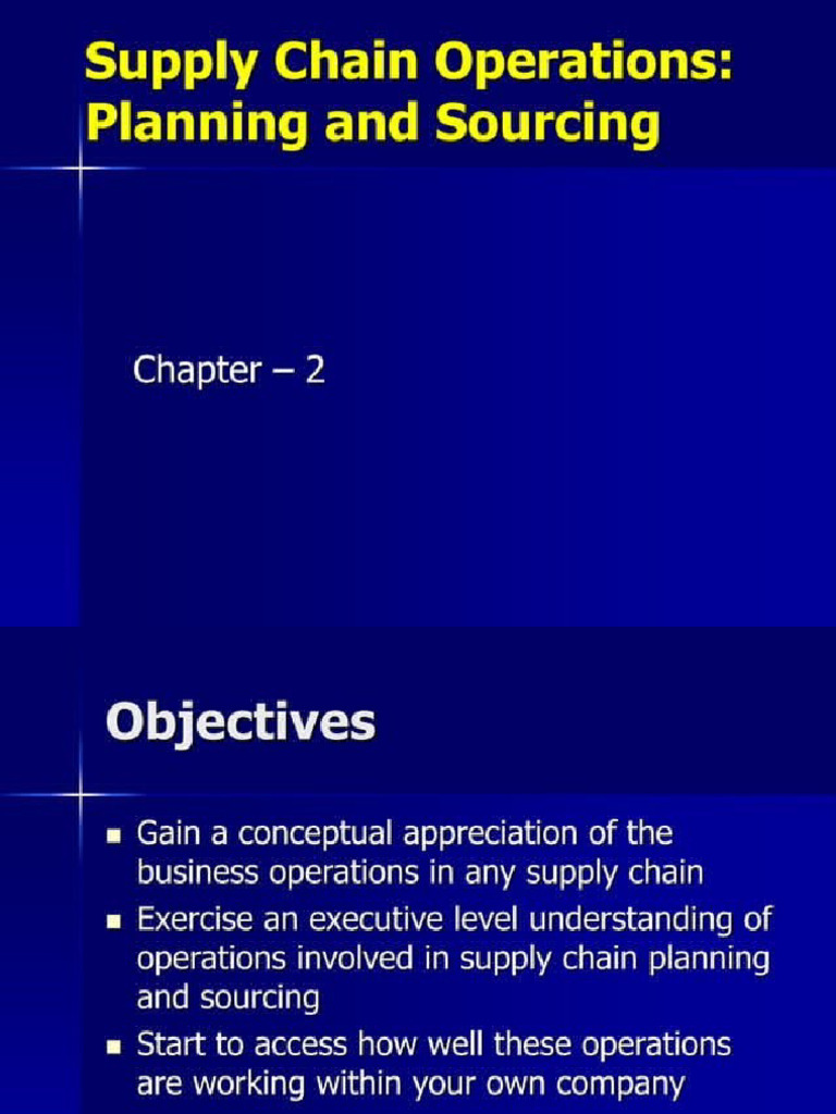 Chapter2 - SC Operations - Planning and Sourcing | PDF