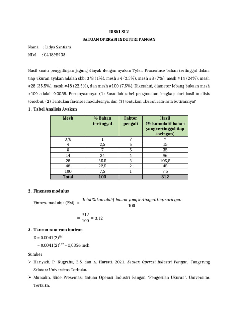 Analisis Penggilingan Jagung dan Fineness Modulus | PDF