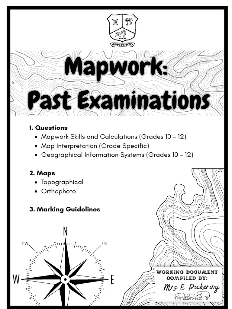 Mapwork Questions Maps And Memo Pdf Cartography Geographical