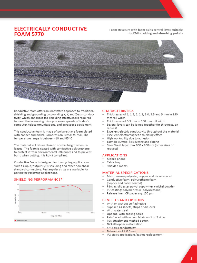 Electrically Conductive Foam 5770 TDS Rev 11-06-2024 | PDF ...