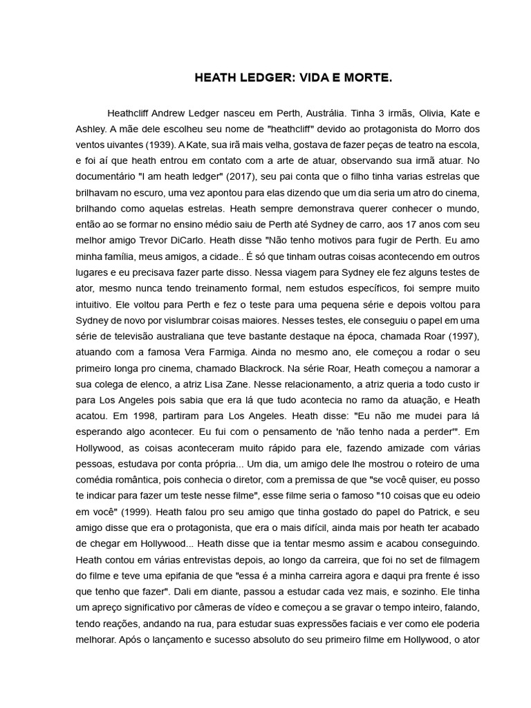 HEATH LEDGER | PDF | Batman