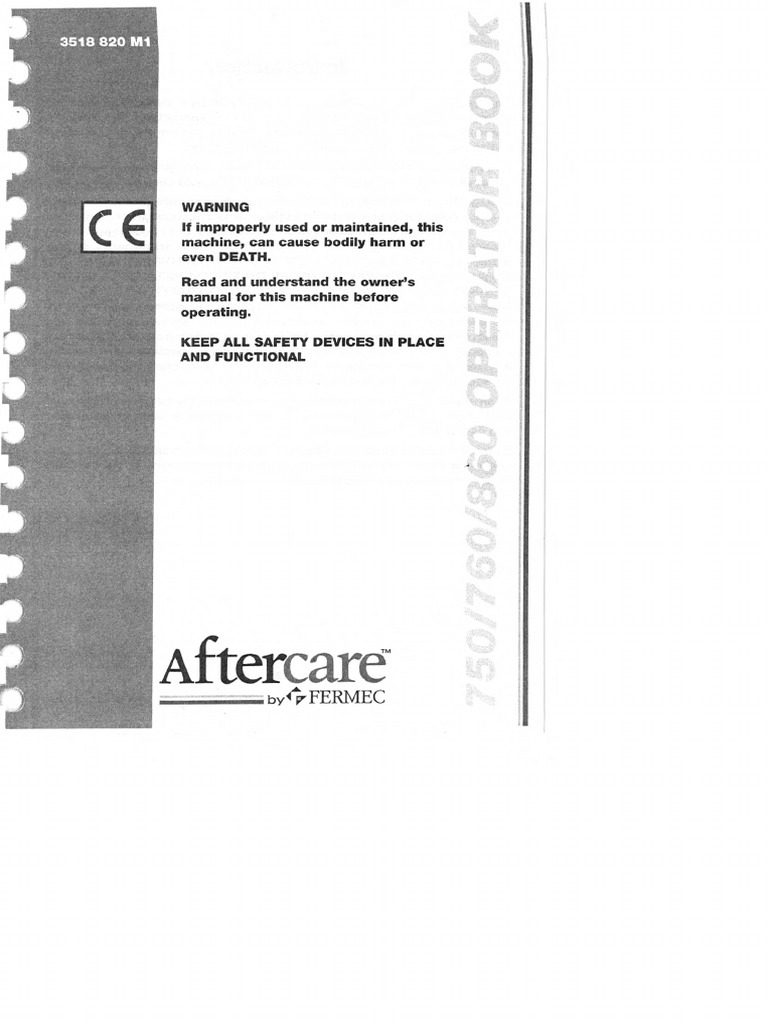 Fermec 860 Operators Manual | PDF | Clutch | Safety