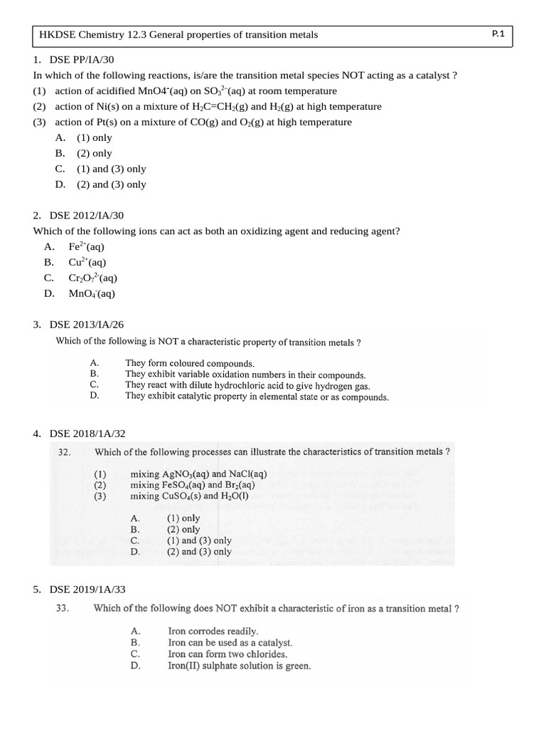 Chem12.3 General Properties of Transition Metals | PDF