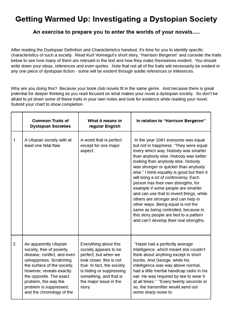 Harrison Bergeron Dystopian Analysis | PDF | Dystopia