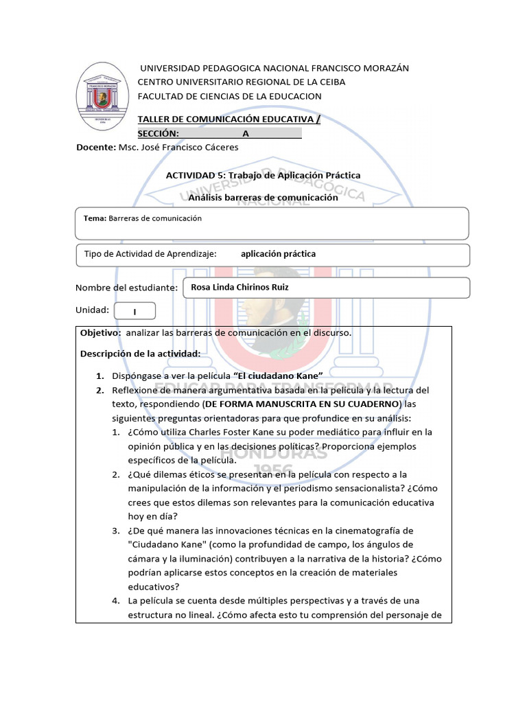 Analisis de Pelicula | PDF | Comunicación | Enseñando