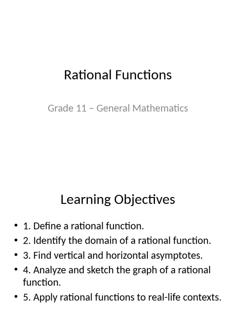 Understanding Rational Functions in Math | PDF