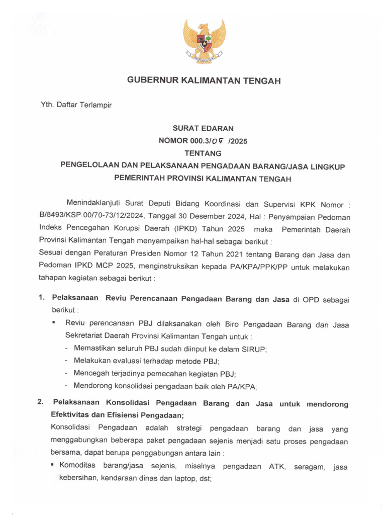 Surat Edaran Tentang Konsolidasi | PDF