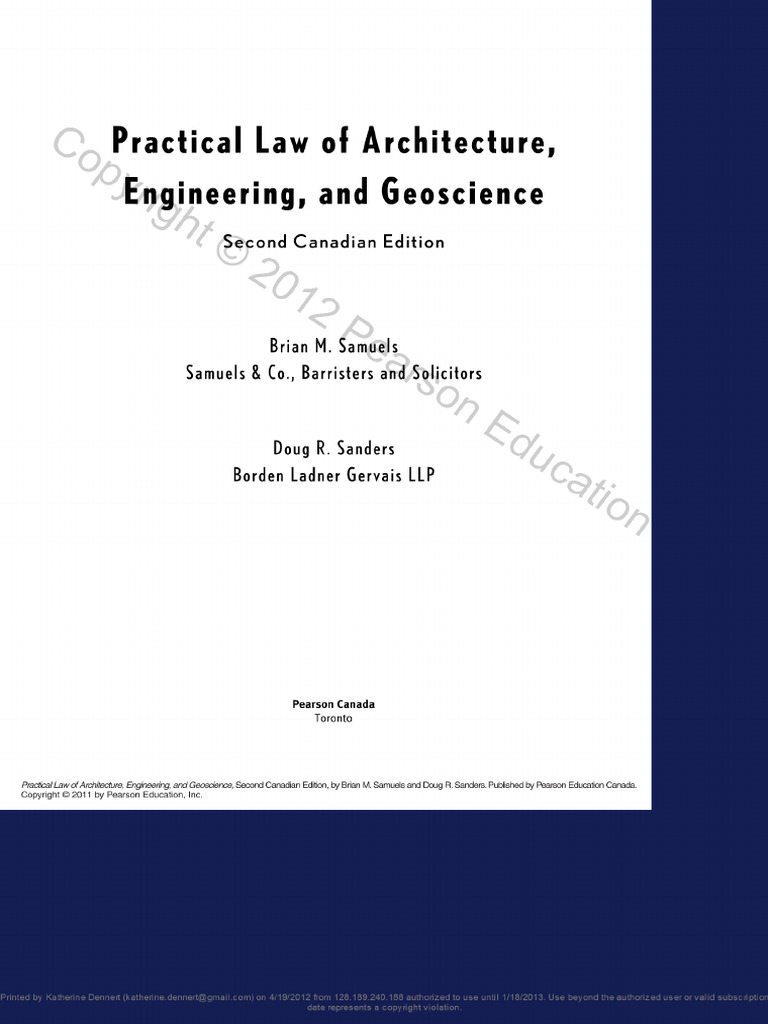 Practical Law of Architecture, Engineering, and Geoscience | PDF