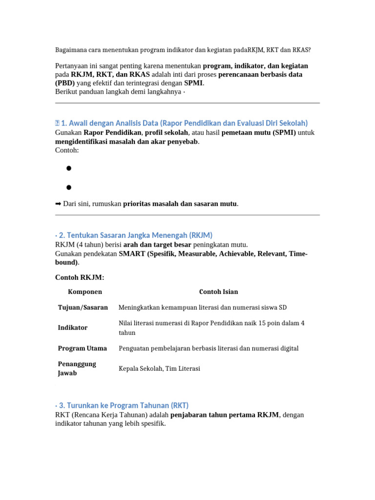 Template Integrasi RKJM-RKT-RKAS Berbasis Data 2025-2029 | PDF