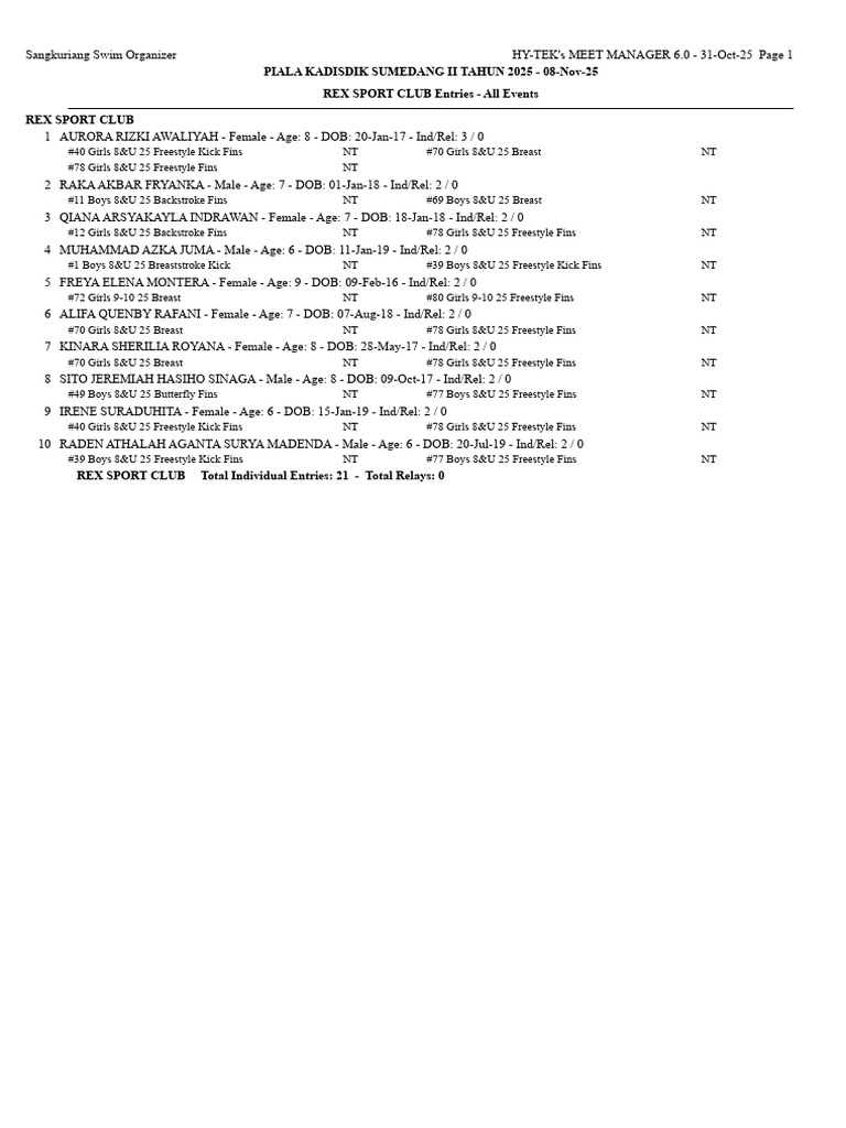 Rex Sport | PDF