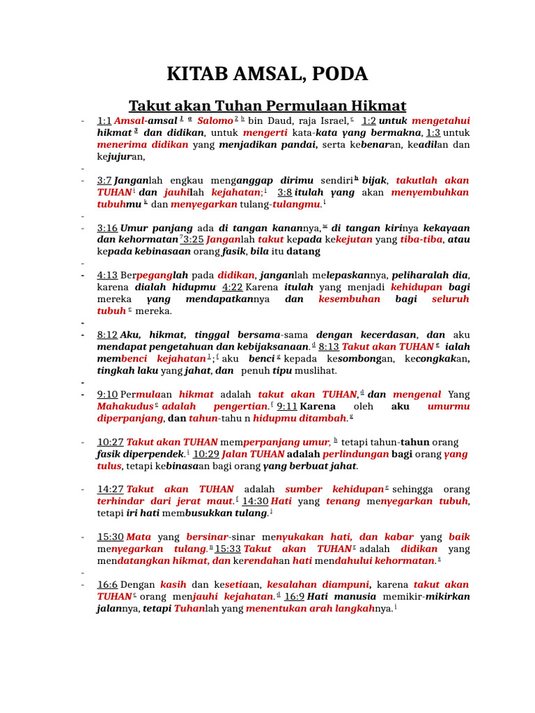 Nasehat Inti Amsal | PDF