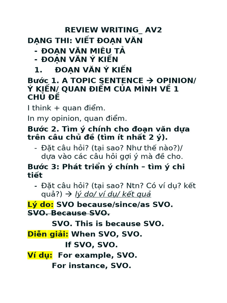 AV2 Review Writing | PDF | Foods