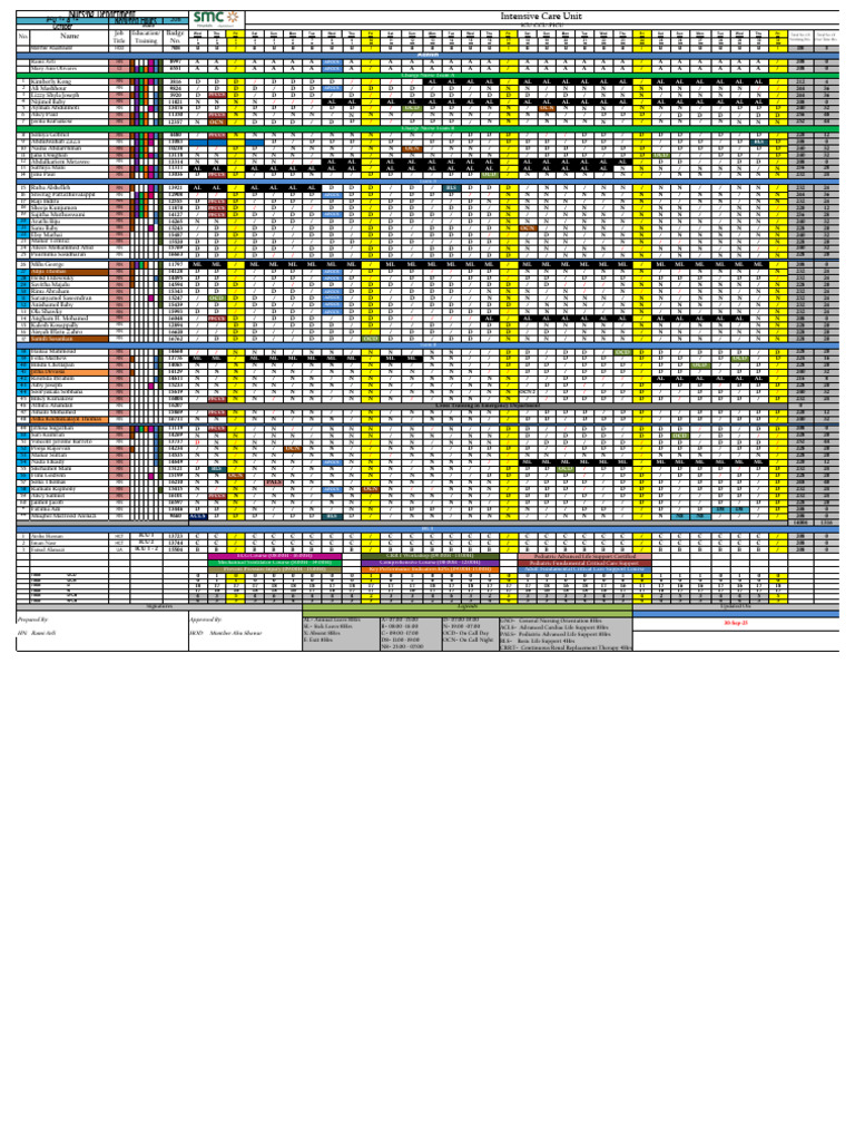 October 2025 Nursing Schedule Overview | PDF | Clinical Medicine ...