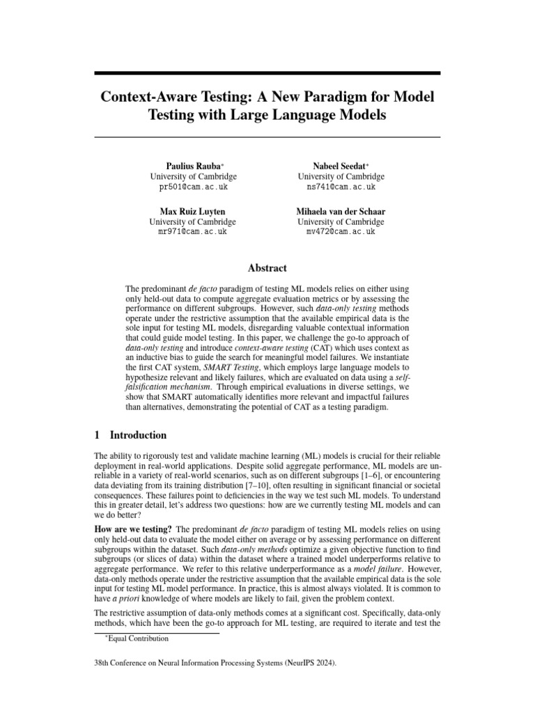A New Paradigm For Model Testing With Large Language Models | PDF ...