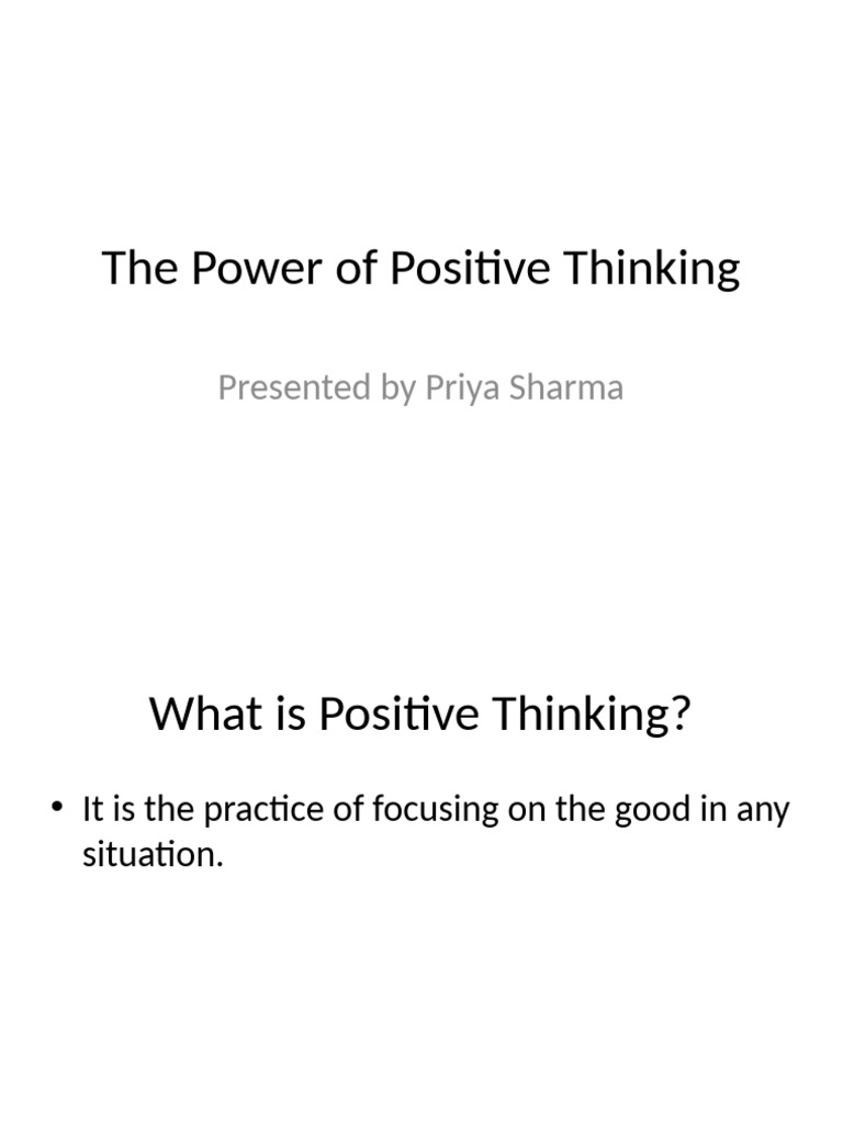 The Power of Positive Thinking | PDF
