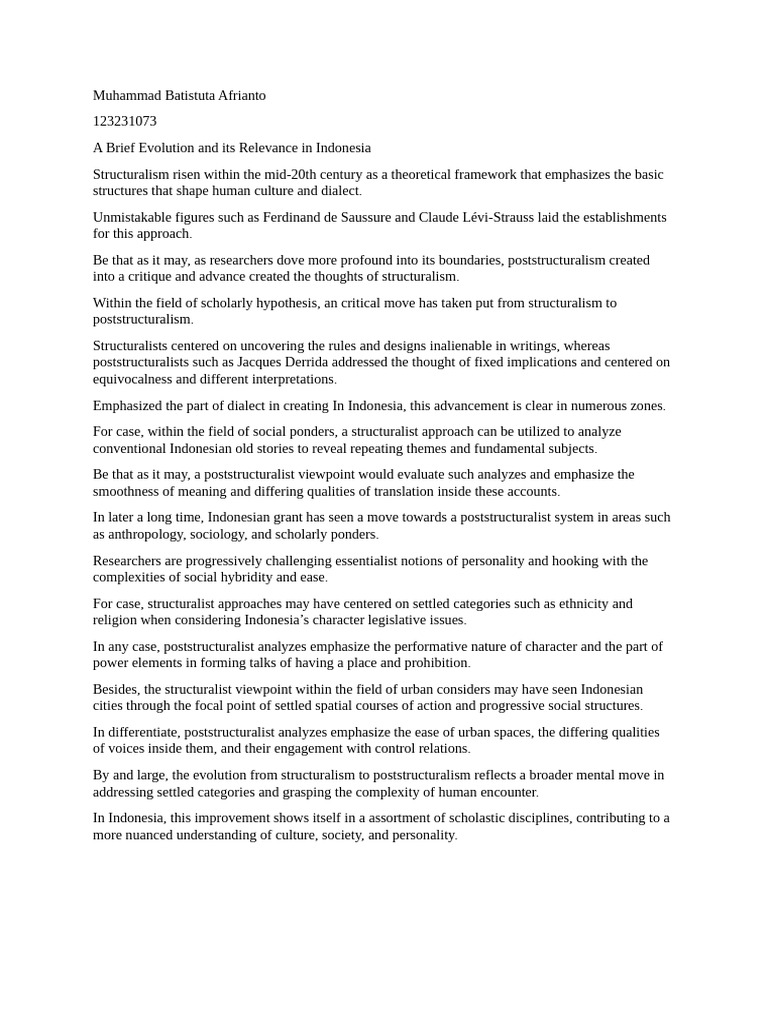 Structurism Vs Post Structuralism | PDF | Liberal Arts Education
