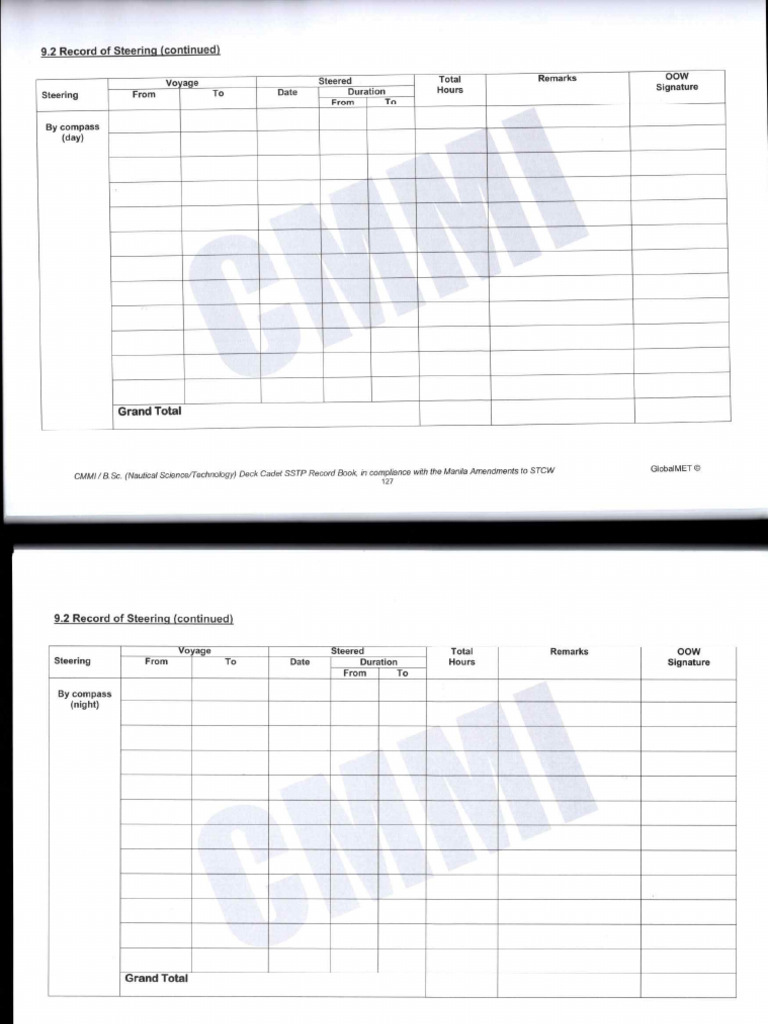 CRB Blank Log Pages | PDF