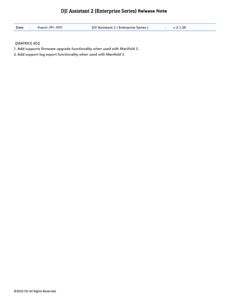 DJI Assistant 2 Enterprise Update 2.1.20 | PDF