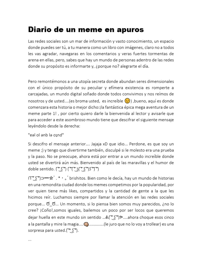 La aventura de un meme en apuros | PDF