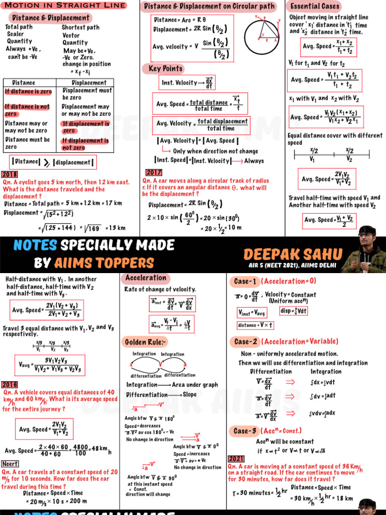 Motion in Straight Line | PDF | Speed | Velocity